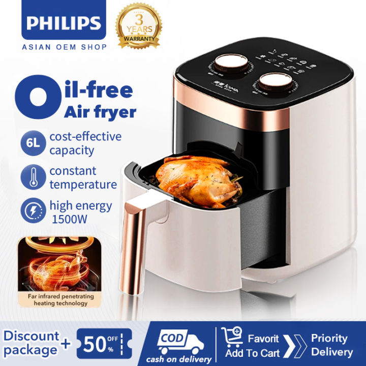 Intelligent Temperature Control Air Fryer 6L High-Capacity Free ...