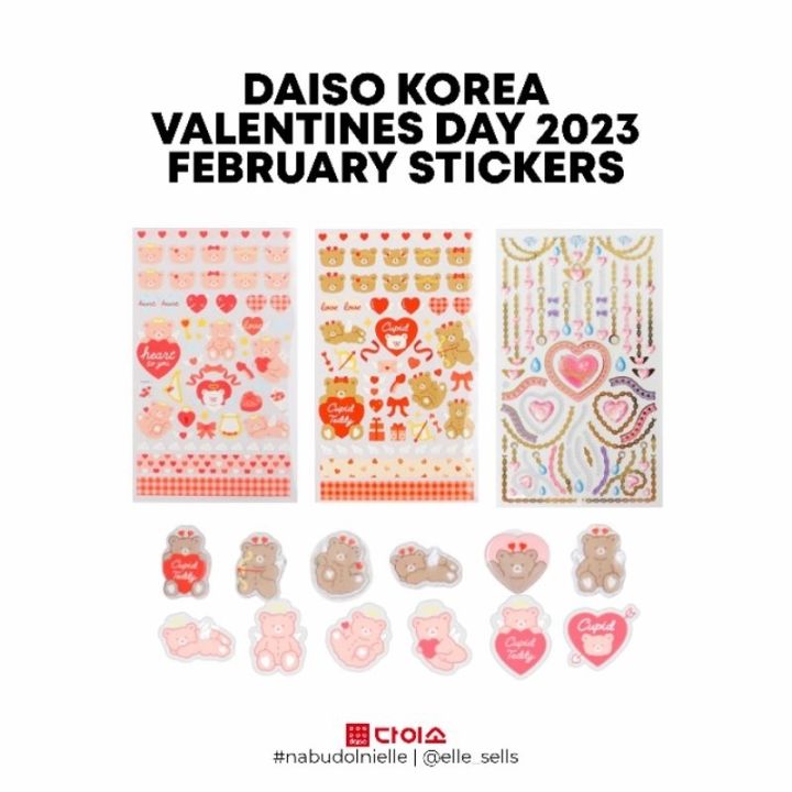 [PER PACK] Valentines Day 2023 February Stickers | Daiso Korea Limited ...