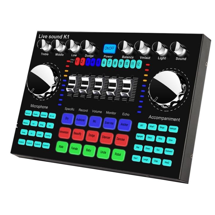 (JONP) K1 Live Sound Card Portable Bluetooth Sound Card Profession ...