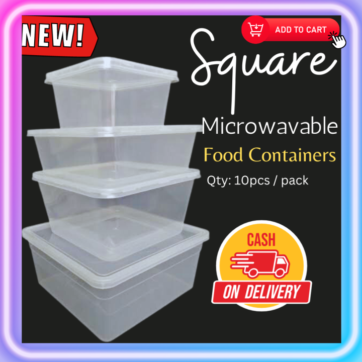 Square Microwavable Food Container Heating and Storage | Lazada PH