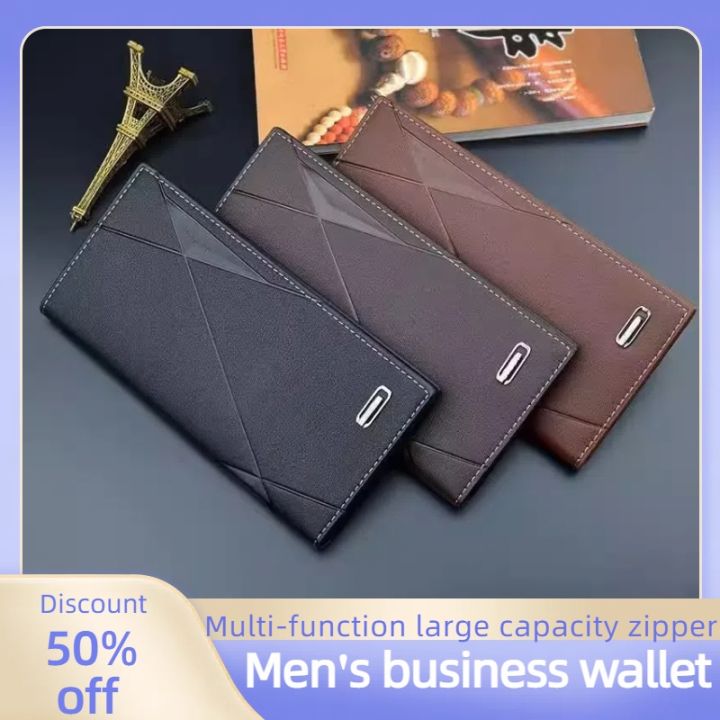 Korean long wallet large bill clip change card multi-functional design | Lazada PH