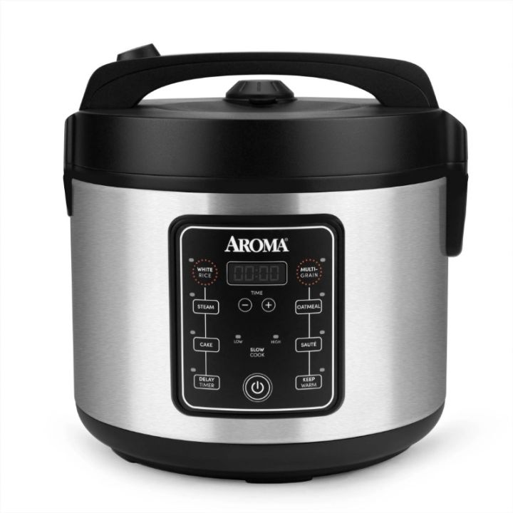 Aroma 20 Cup Digital Multicooker & Rice Cooker - Stainless Steel Rice ...