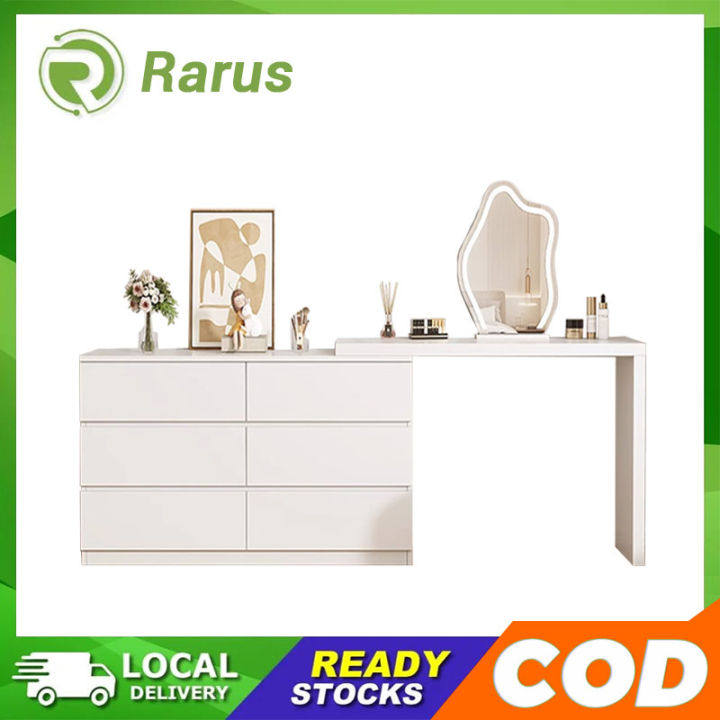 Rarus Modern Minimalist L-Shaped Chest Of Drawer with Dressing Table ...