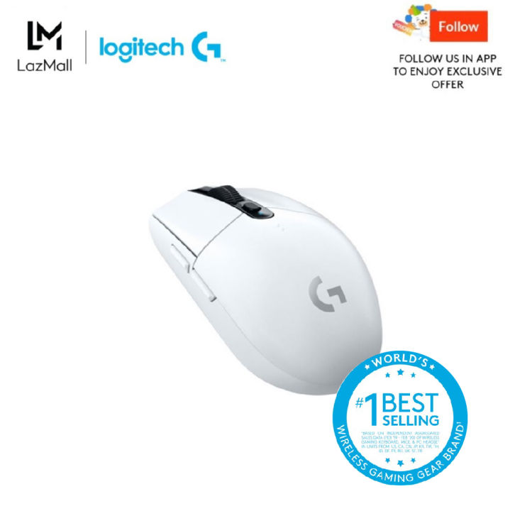 Logitech G304 White LIGHTSPEED Wireless Gaming Mouse, Hero 12K Sensor ...