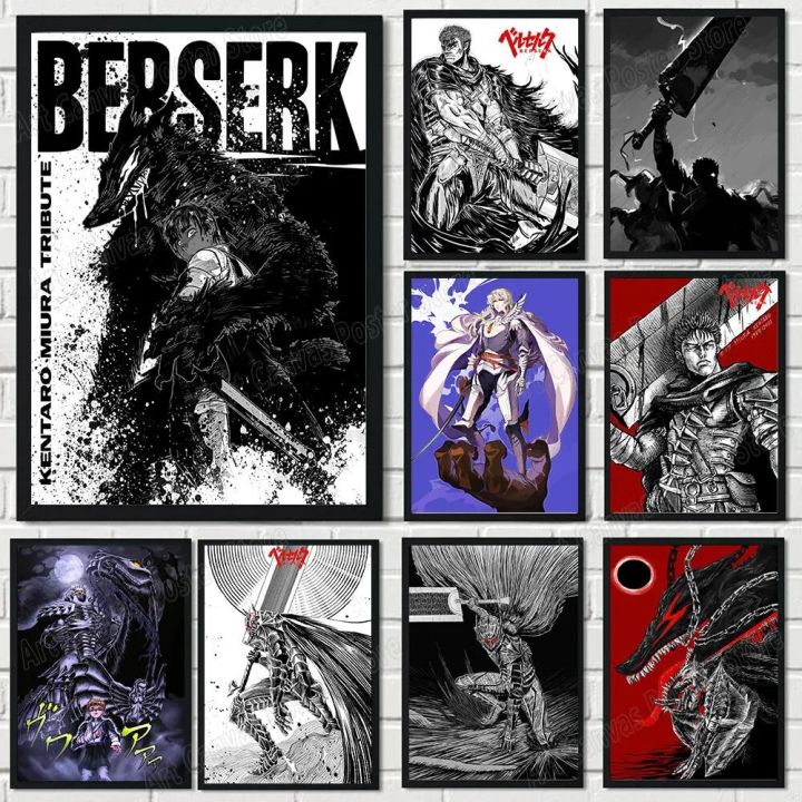 Retro Berserk Anime Canvas Art: Vintage Manga-Inspired Griffiat Guts ...