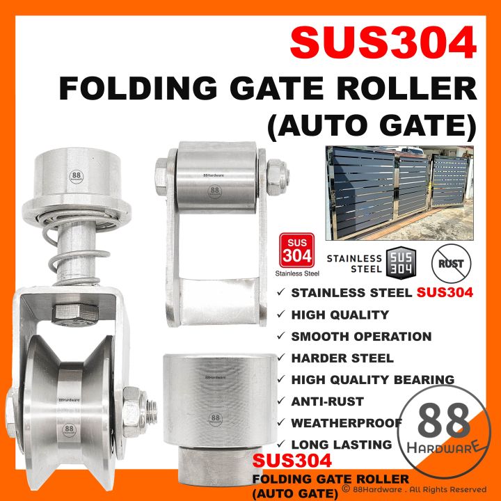 【SUS304】 pagar Stainless Steel folding gate roller bearing pagar ...
