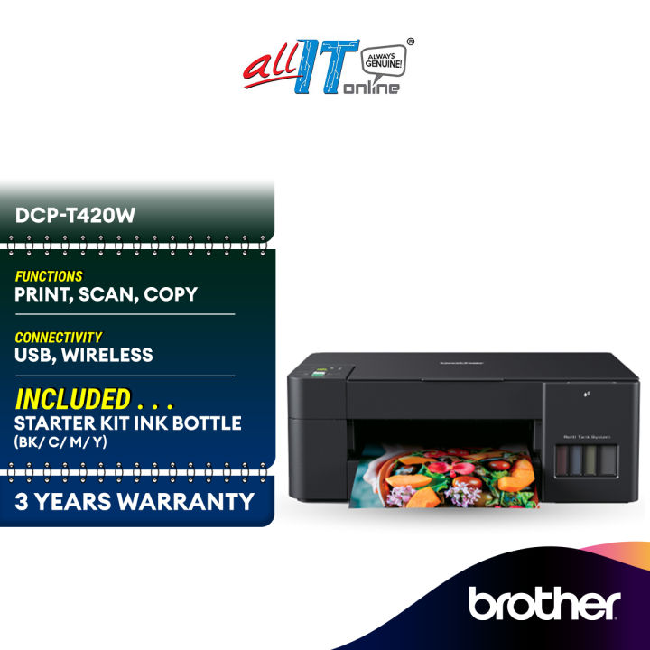 Brother DCP-T420W A4 3-in-1 Wireless Colour Inkjet Printer Refill Ink ...