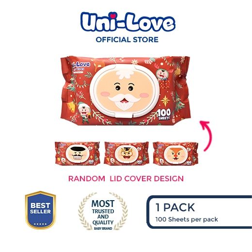 UniLove Christmas Edition Baby Wipes 100's (Random Lid Cover Design ...