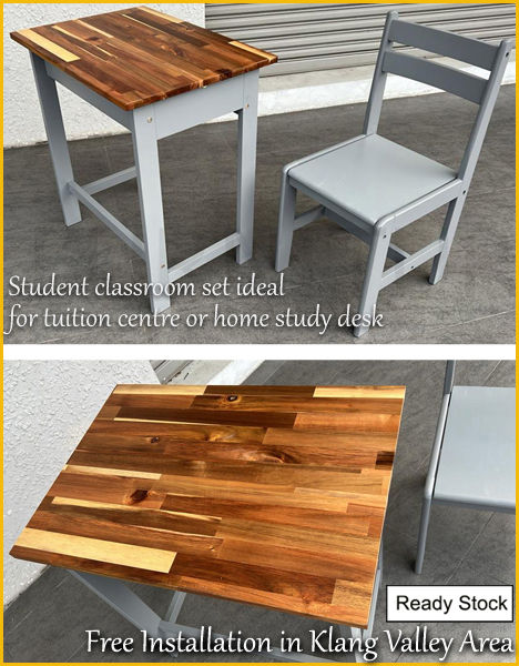 🇲🇾Merdeka Sale🎇Tuition Centre School Solidwood Desk and Chair Set. 👍 ...