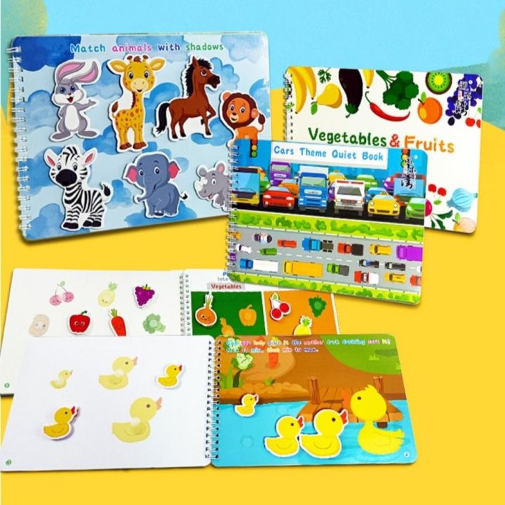 BPPAB Zoo Quiet Busy Book DIY Car Animal Sticker Book Quiet Book Safety ...