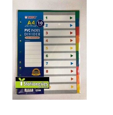 ORIGINAL PVC INDEX DIVIDER 10COLOUR/ Number / Alphabet ABCD-Z | Lazada