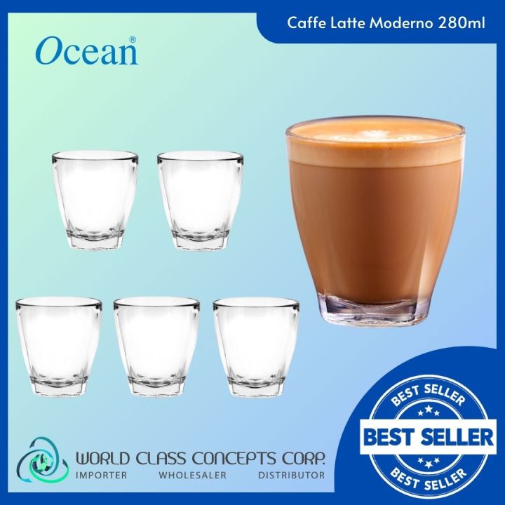 Ocean Glassware Caffe Latte Moderno Coffee Tea Milk Cup Latte Cup 280ml ...