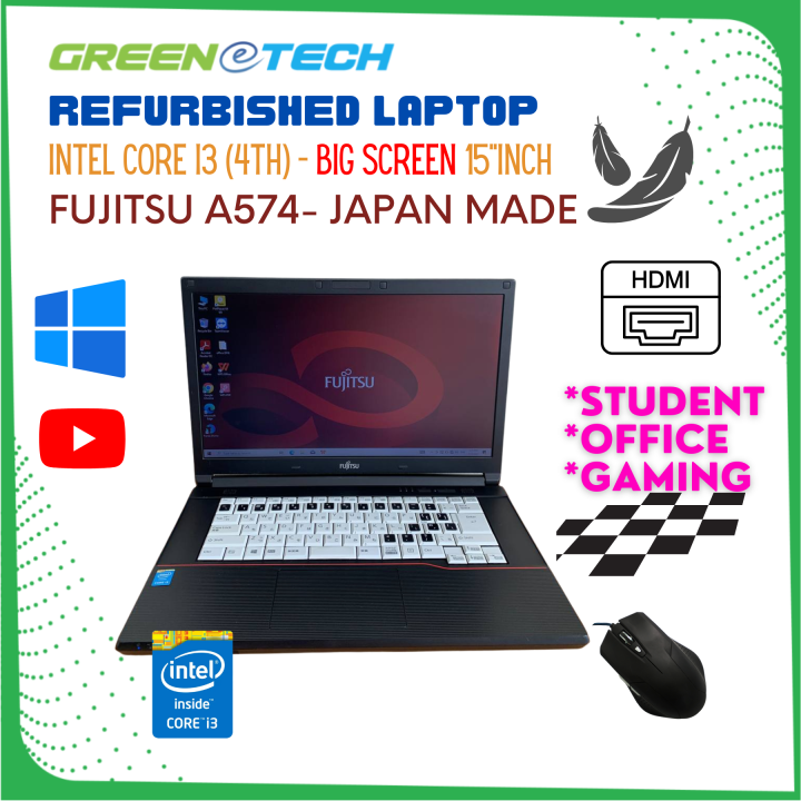 ( windows laptop ) Refurbished Gaming Laptop bajet murah FUJITSU a574 ...