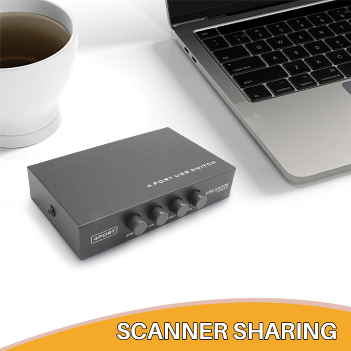(DTVB) Newest Mini 4 Ports USB Printer Scanner Sharing Share Switch ...