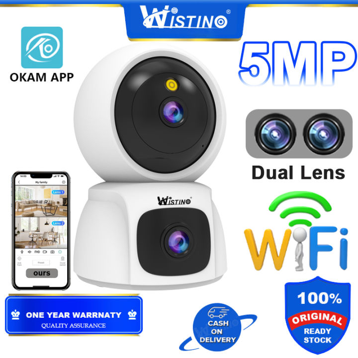 Wistino 5MP Dual Lens WiFi Camera Dual Screen AI Human Detect Indoor ...