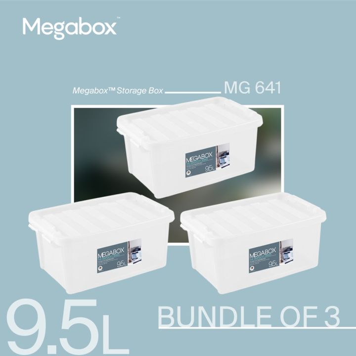 Megabox MG 641 9.5L Storage Box (Bundle of 3) | Lazada PH