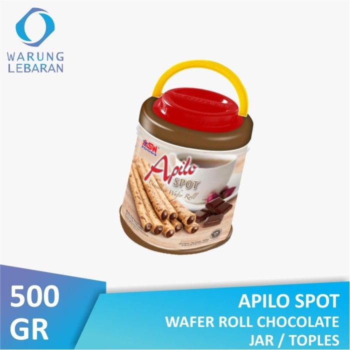 Apilo Spot Wafer Roll Chocolate Jar 500 GR - Biskuit Kaleng Lebaran ...