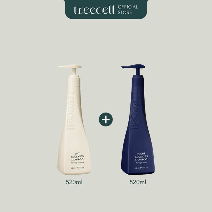 [Daily Shampoo Combo] treecell Day Collagen Shampoo 520ml + Night Collagen Shampoo 520ml | Lazada