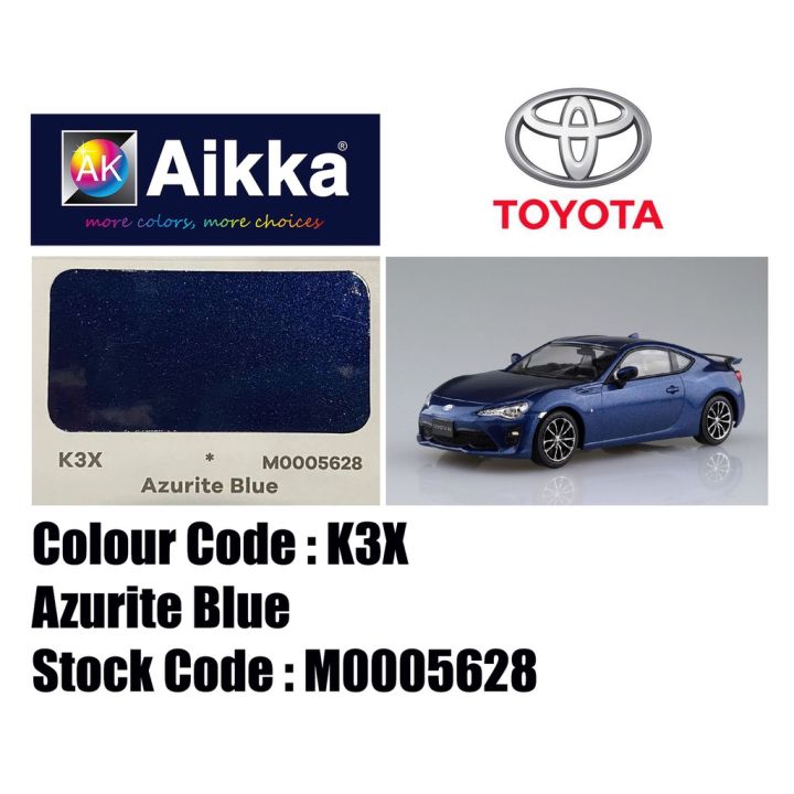 TOYOTA K3X AZURITE BLUE Aikka 2K Paint / Cat Bancuh Kereta Original ...