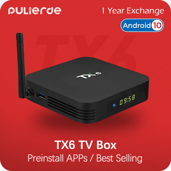 【Pre-install Apps】Android TV Box TX6 4GB 64GB H616 Android10 support 6K 2.4G WiFi 4K HDR ...