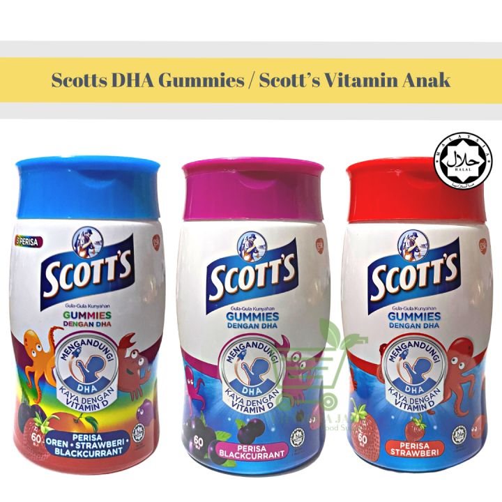 Scotts DHA Gummies/ Multivitamin / Scott’s Vitamin Anak 60buah Original ...