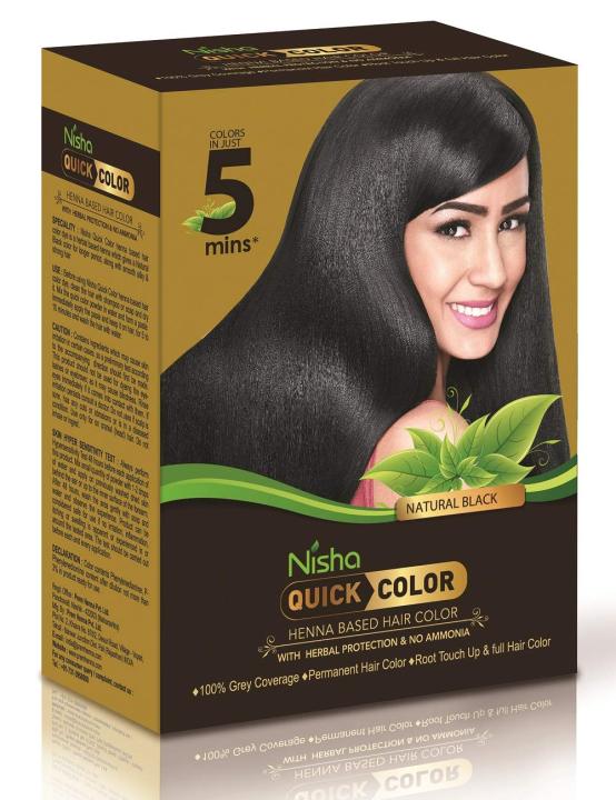 Nisha Quick Color Henna Based Hair Color With Herbal Protection & No ...