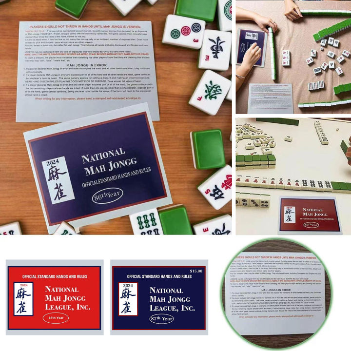 Edena Easy-to-read Mahjong Instructions Mahjong Rules Card 2024 ...