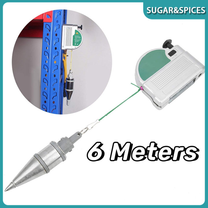 6M Magnetic Plumb Bob Retractable Line Reel Plumb Bob Professional ...