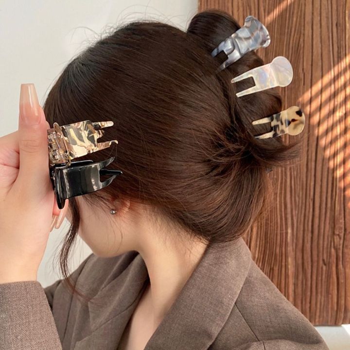 HHGY หลากสี กิ๊บติดผมกรดอะซิติก ปูผม สไตล์เกาหลีแบบ กรงเล็บขนหัวลูกชิ้น ...
