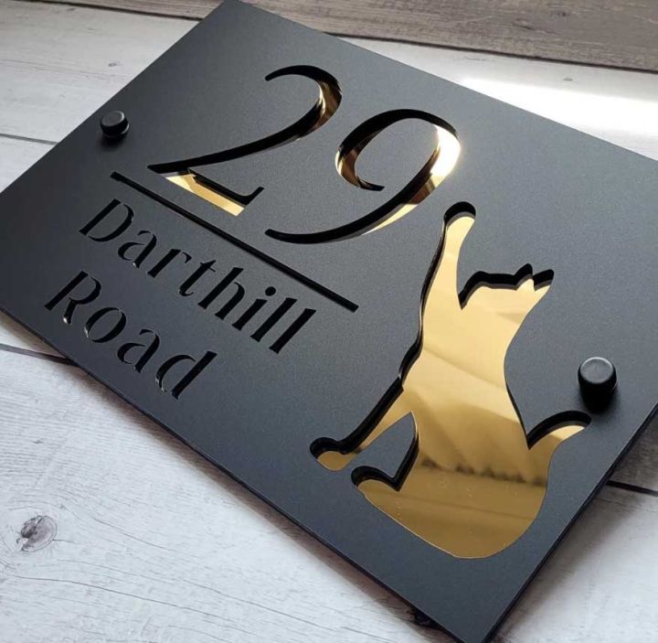 Laser Cut House Address Plate Signage (NON-FADED)29cm by 18cm by 7.5mm ...