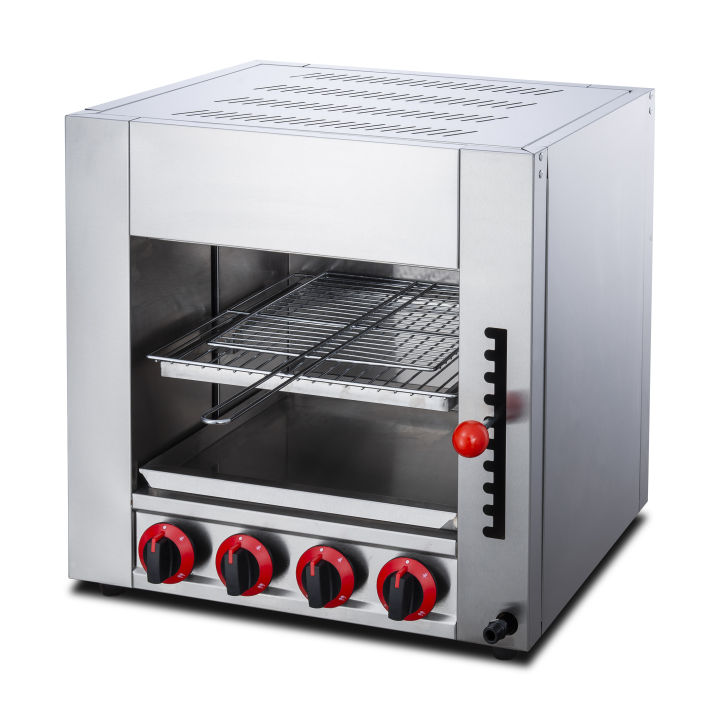 Commercial LPG gas salamander top heating stainless steel grill with 10 ...