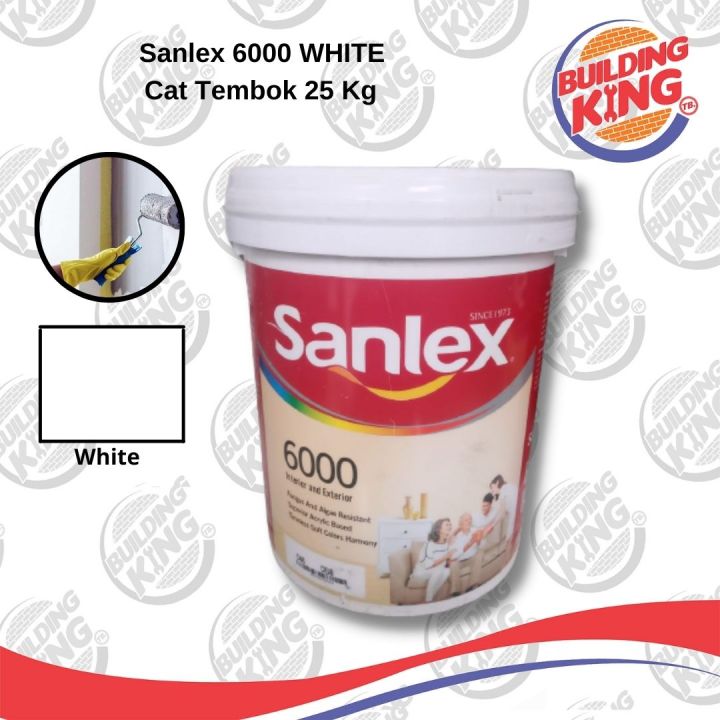 Cat Tembok SANLEX 6000 25 KG White 25kg Putih Interior dan Eksterior ...