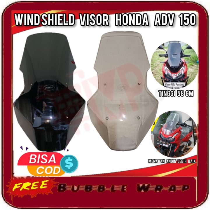 Visor Windshield Adv YDP MFD Smoke Ribben Bening Hitam / Tameng Angin ...