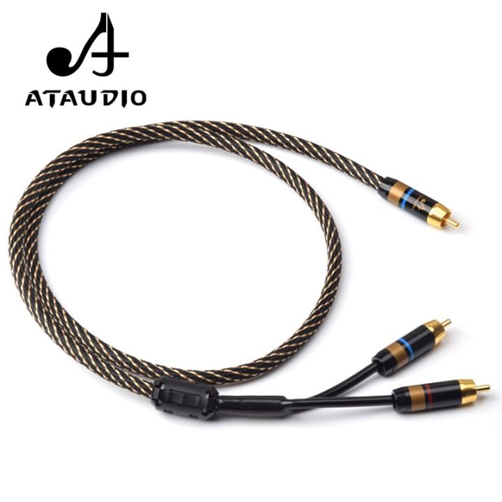 ATAUDIO HIFI RCA to 2 RCA Subwoofer cable High Quality One Sub-2 ...
