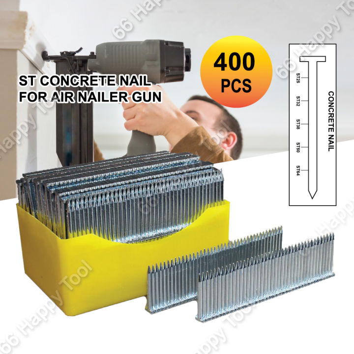 ST25/ST32/ST38/ST50/ST64 ST Concrete Nails 400pcs Pneumatic Air Tacker Air Nail Gun Stapler Hand ...
