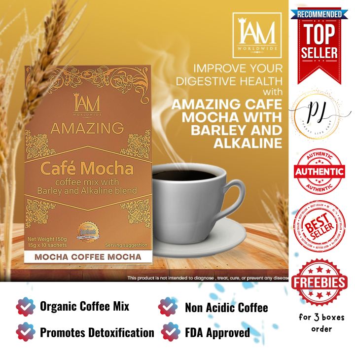 Original IAM Amazing Cafe Mocha Coffee Mix with Barley and Alkaline ...