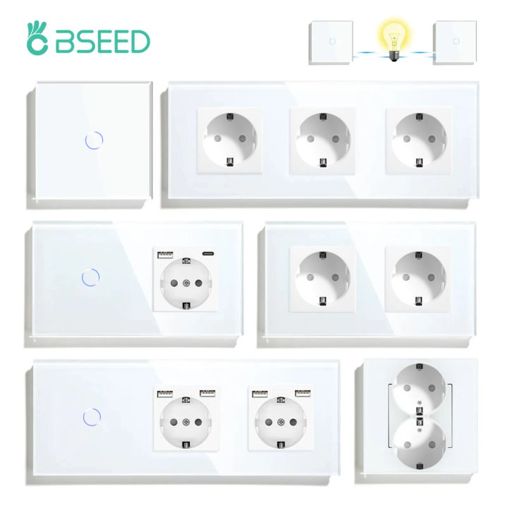 BSEED สวิตช์ไฟเฉลียนled ผนังไฟระบบสัมผัสแบบ2ทิศทางมาตรฐานสหภาพยุโรป ...