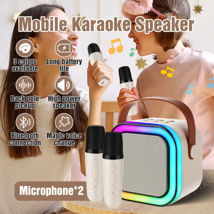 XTITAN K12 Portable Wireless Kid Karaoke Bluetooth Speaker Mini Microphone Family Singing KTV ...