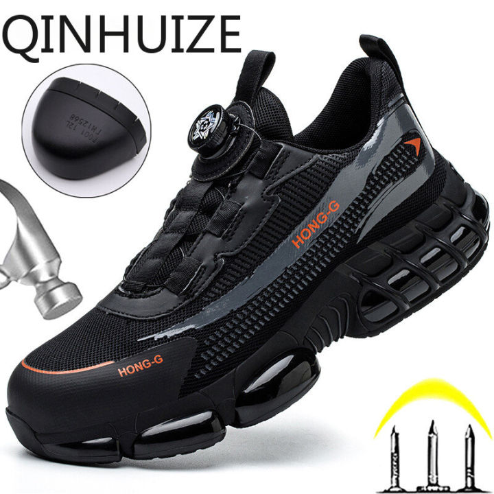 QINHUIZE 2023 New Rotating Button Work Safety Shoes Work Sneakers Steel ...