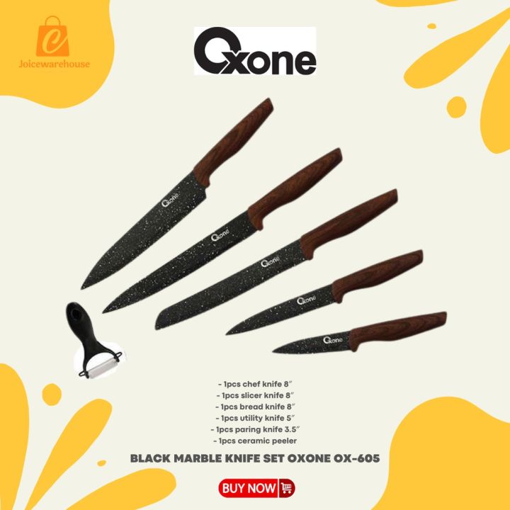 BLACK MARBLE KNIFE SET OXONE OX-605 | Lazada Indonesia