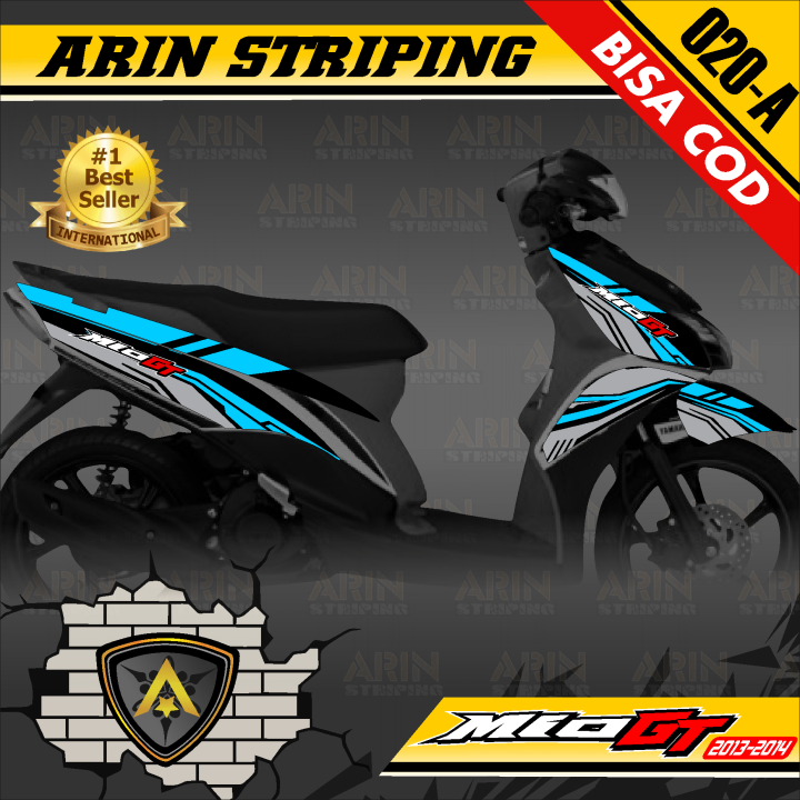 (COD) Stiker Striping Mio Gt List Grafik Simpel Warna Terbaru Variasi ...
