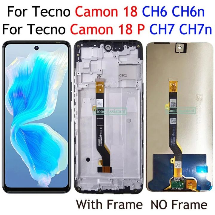 Black 6.8 Inch For Tecno Camon 18 Ch6 Ch6n / Camon 18 P Ch7 Ch7n Lcd Display Touch Screen ...