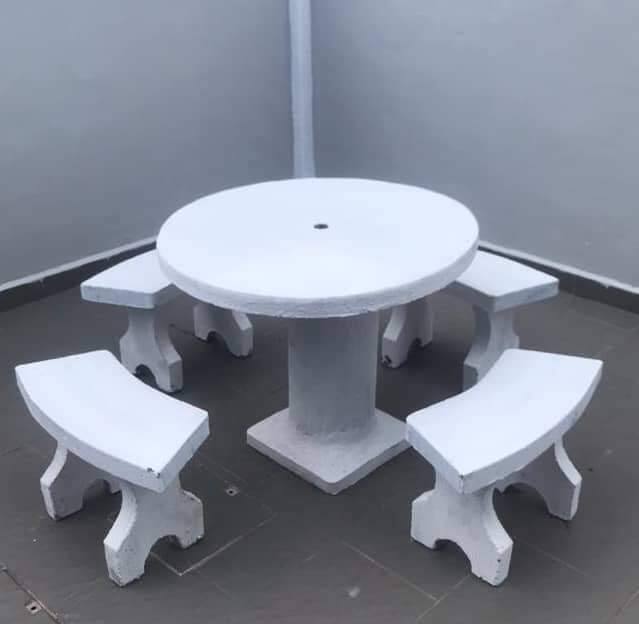 SET MEJA BATU BULAT MURAH | Lazada