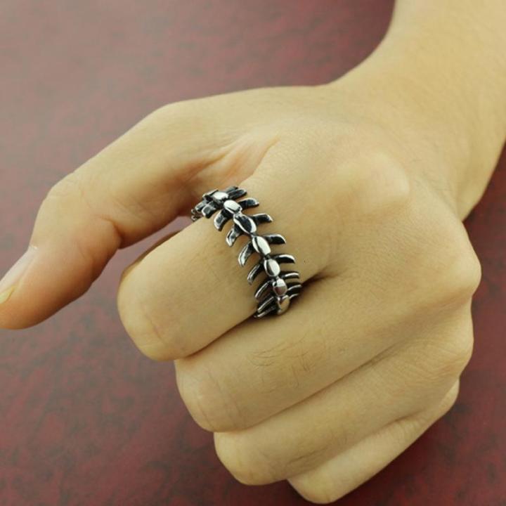 Steel Centipede Skull Ring Finger Band Hip Hop Rings Retro Trendy ...