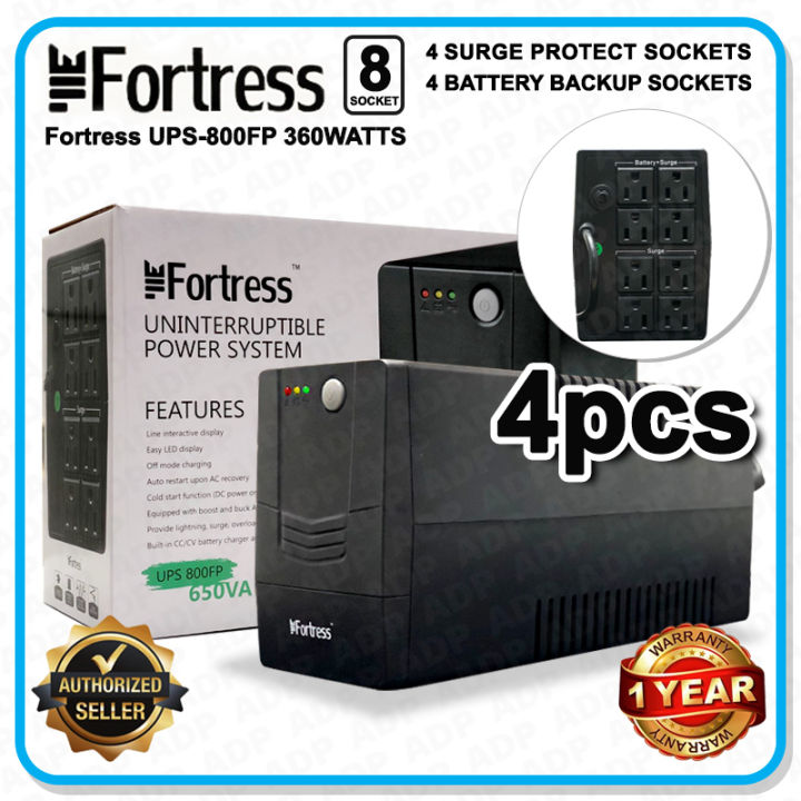 Fortress UPS-800FP 650va 8 Sockets UPS Set of 4 pcs in 1 Big Box ...