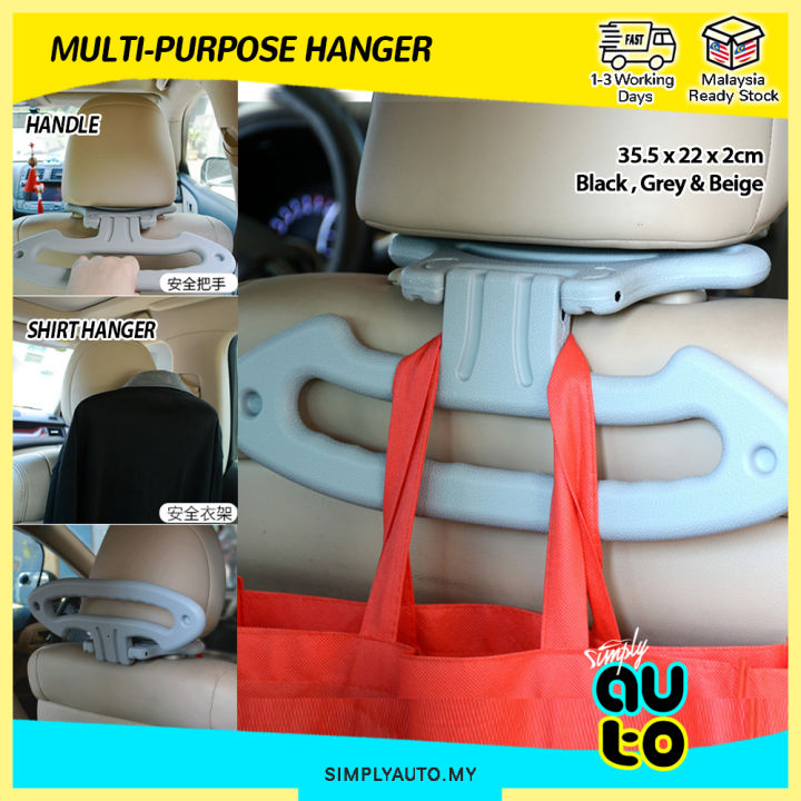 SIMPLYAUTO 2 in 1 Car Seat Back Clothes Rack Hanger and Safety Handle ...