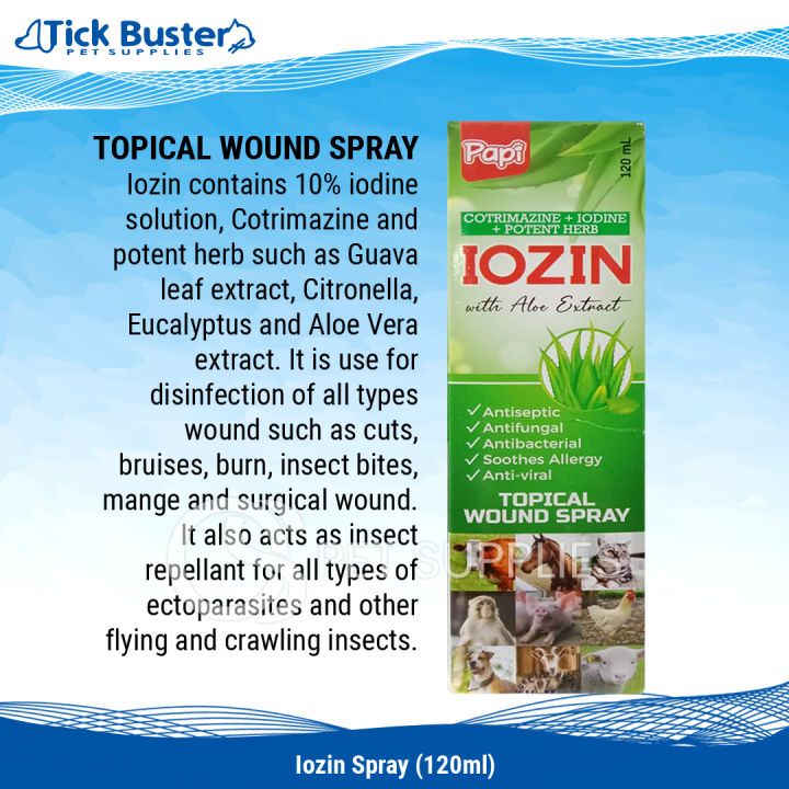 Papi Iozin with Aloe Extract Topical Wound Spray Cotrimazine + Iodine ...