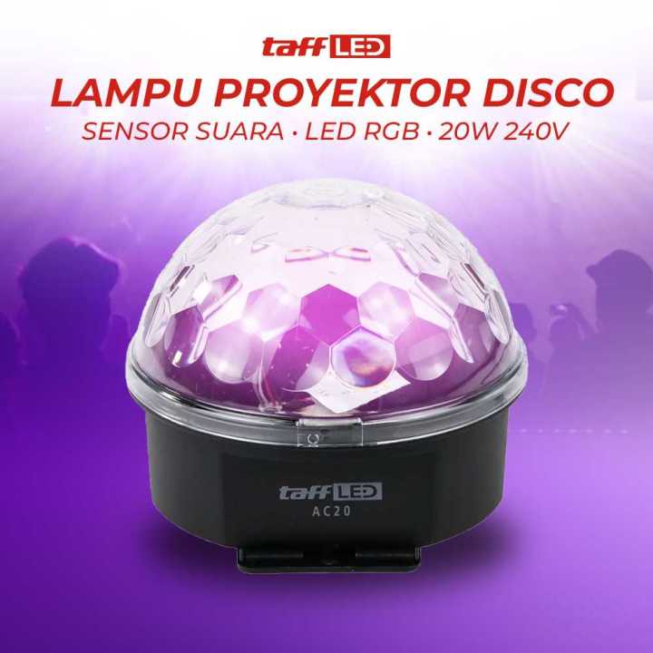 Lampu Proyektor Disco Sensor Suara LED RGB 20W 240V / Lampu Disco Bola ...