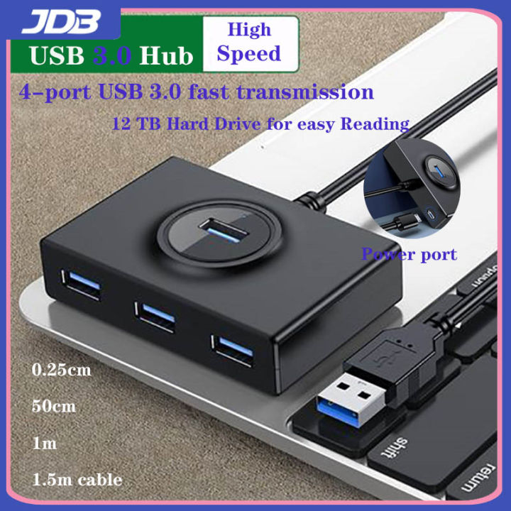 JDB USB 2.0/3.0 5GBPS Port Hub Expand Multiple 4 Port Hub, 0.25m 1m 1 ...