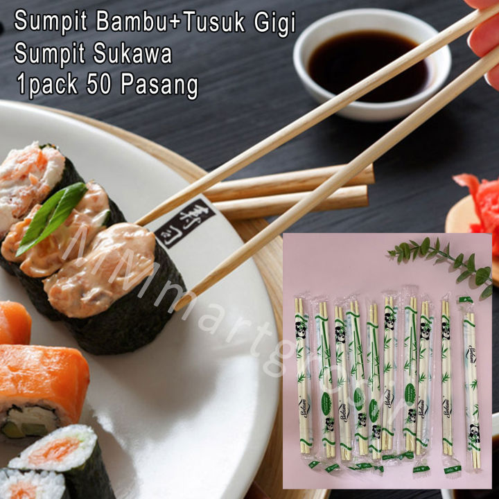 Sumpit / Sumpit Sukawa / Sumpit Bambu+Tusuk Gigi / 1pack 50 Pasang ...